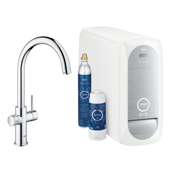 Смеситель для кухонной мойки GROHE Blue Home с системой фильтрации ...