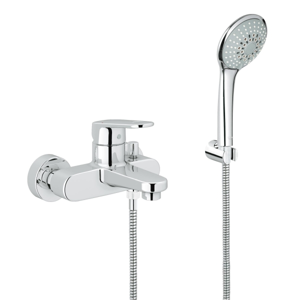 Grohe Смеситель для ванны GROHE Europlus с душевым гарнитуром, хром ...