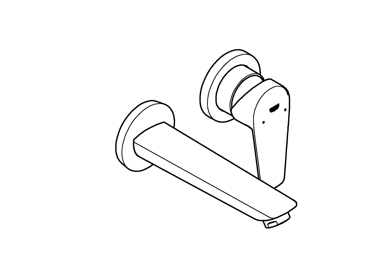 Смеситель для раковины GROHE BauEdge в комплекте с монтажной частью ...