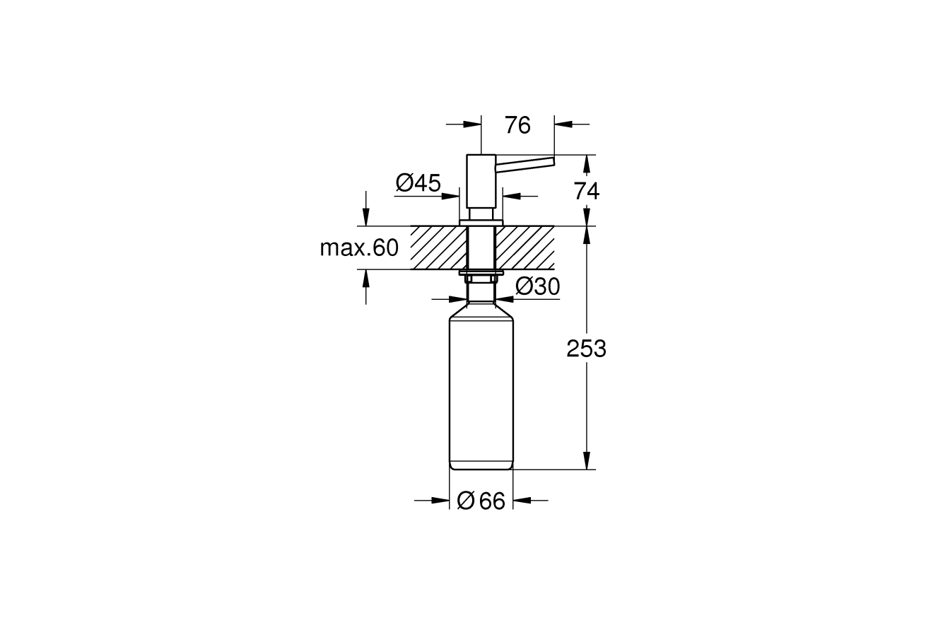 Дозатор жидкого мыла GROHE Cosmopolitan, теплый закат глянец (40535DA0 ...