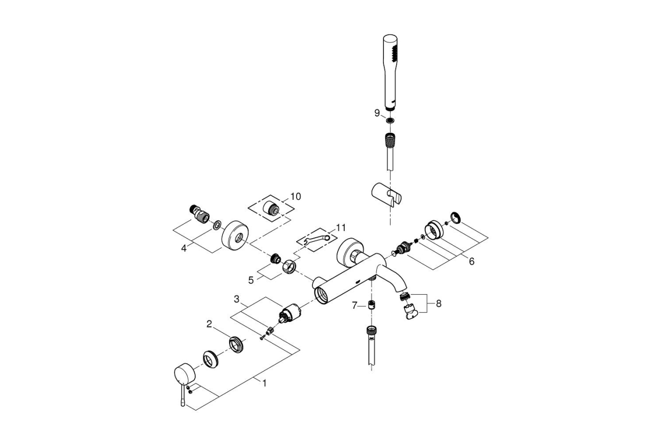 Смеситель для ванны GROHE Essence, хром (33628001) купить в интернет ...