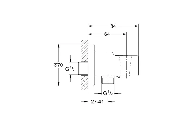 Подключение для душевого шланга, GROHE Relexa, с держателем, хром ...