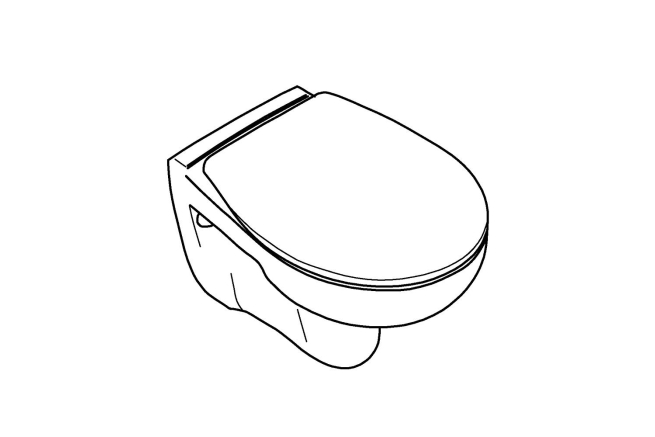 Унитаз GROHE Bau Ceramic подвесной, с сиденьем с микролифтом, альпин ...