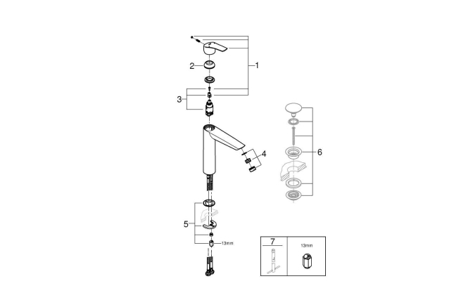 Смеситель для раковины GROHE Eurosmart, XL-Size, хром (23971003) купить ...